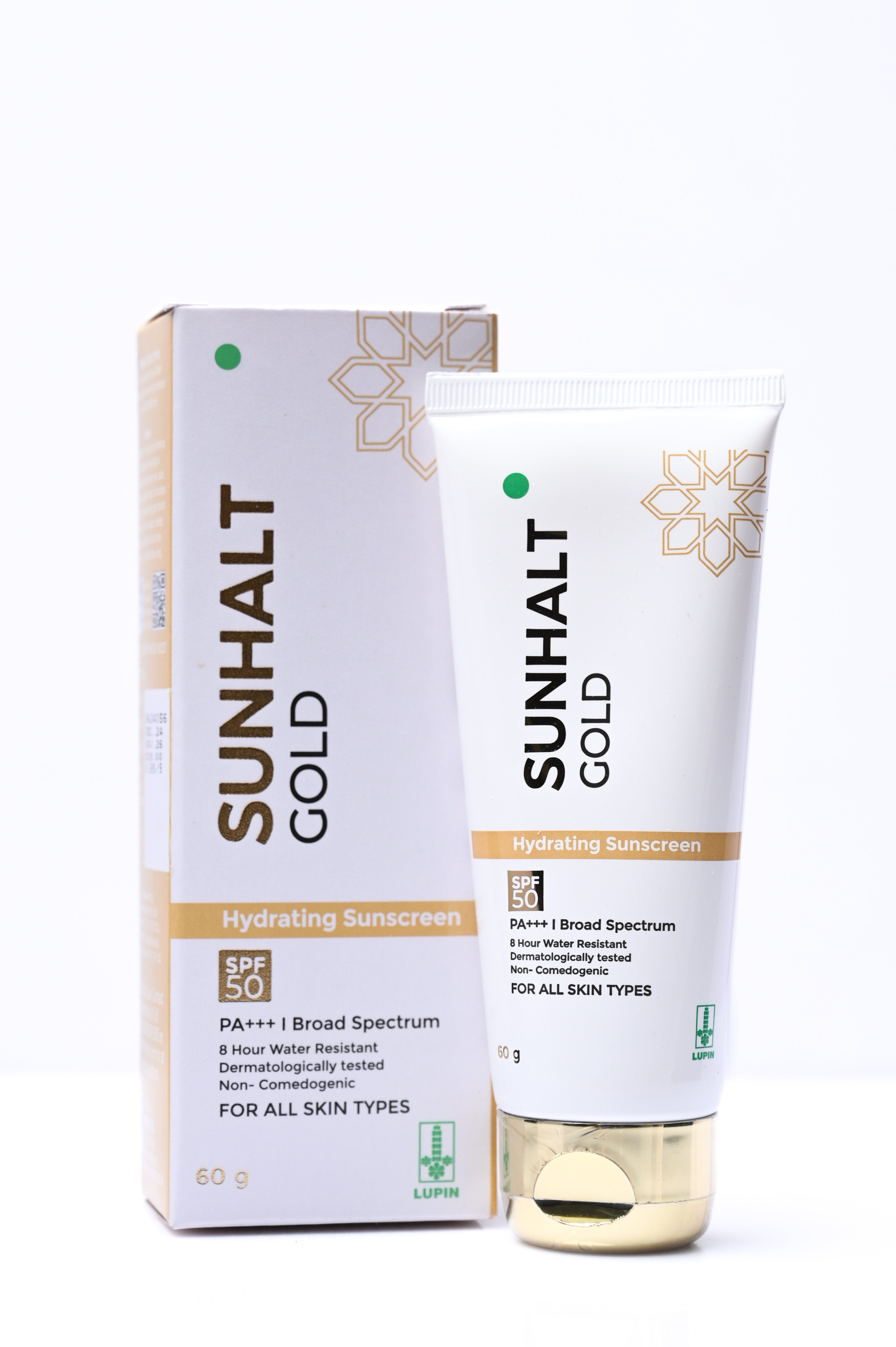 Sunhalt Gold Hydrating Sunscreen SPF 50 PA+++ 60gm – Dermakart
